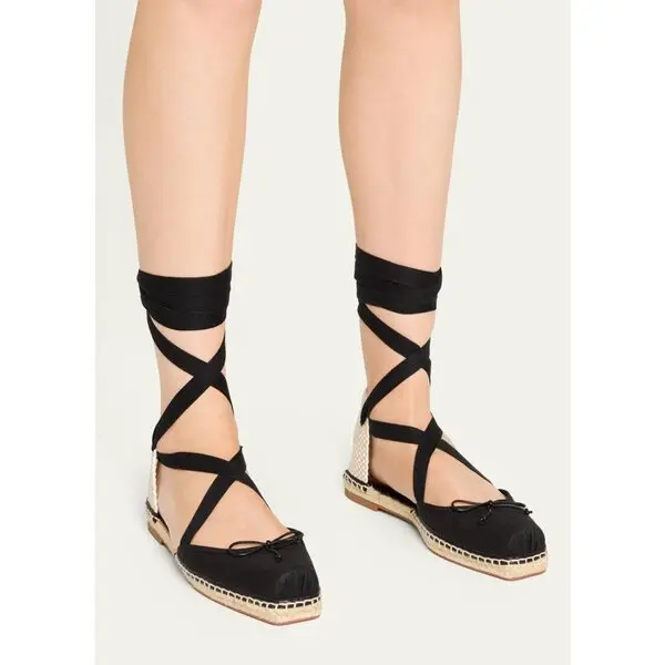 CHRISTIAN LOUBOUTIN Cassiadrilla Canvas Lace-up Espadrilles - Black