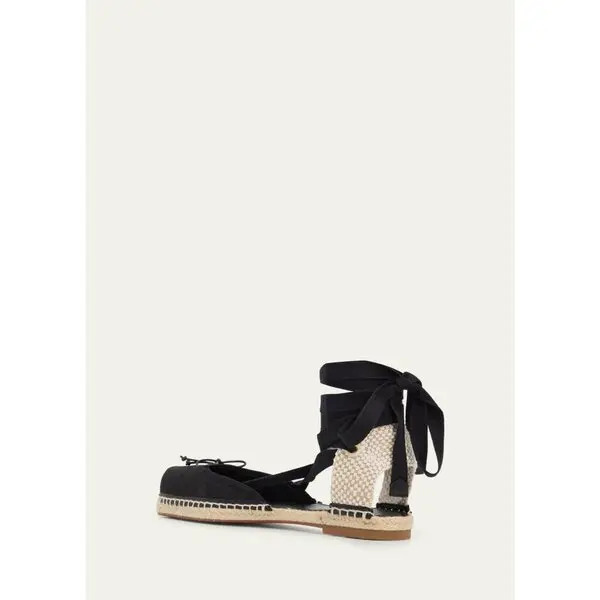 CHRISTIAN LOUBOUTIN Cassiadrilla Canvas Lace-up Espadrilles - Black