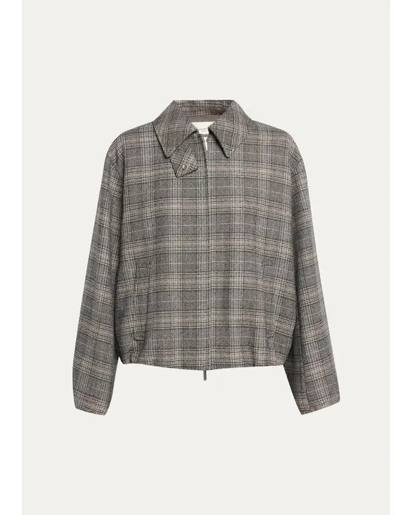 Lafayette 148 New York Glen Check Bomber Jacket