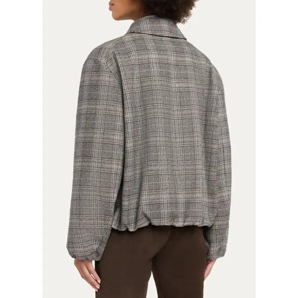 Lafayette 148 New York Glen Check Bomber Jacket