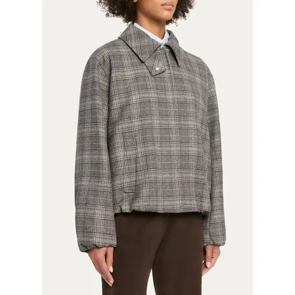 Lafayette 148 New York Glen Check Bomber Jacket