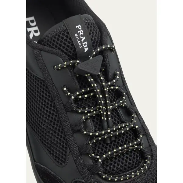 Prada Speedrock Mesh Fabric Sneakers - Nero