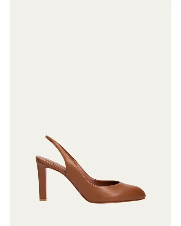 CHRISTIAN LOUBOUTIN 85mm Fannylove Leather Slingback Pumps - Cuoio