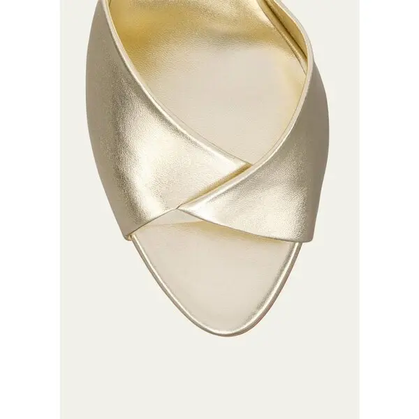 CHRISTIAN LOUBOUTIN 85mm Fanny Metallic Leather Slide Sandals
