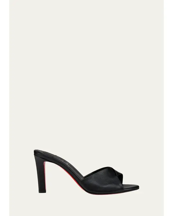 CHRISTIAN LOUBOUTIN 85mm Fanny Leather Slide Sandals
