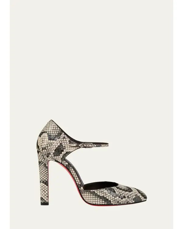 CHRISTIAN LOUBOUTIN 100mm Fanny Demie Snake-embossed Leather Pumps - Roccia