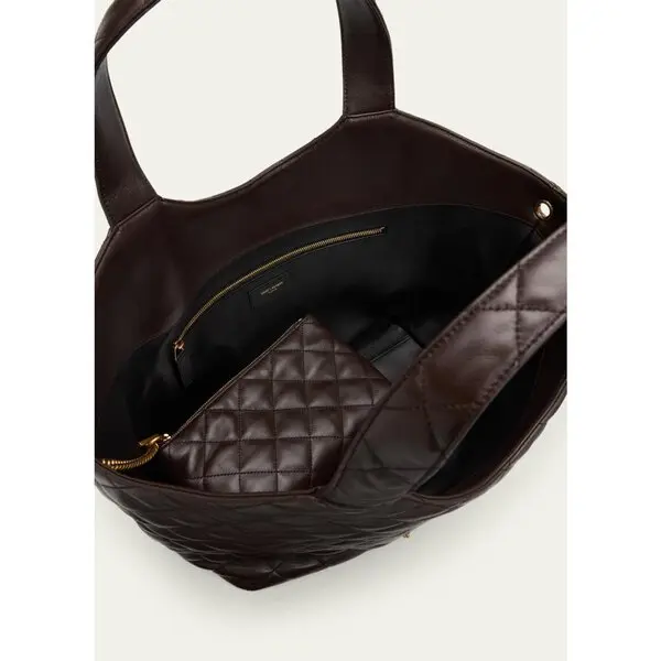 Saint Laurent Medium Quilted Leather Top-handle Bag - Dark Chocolate