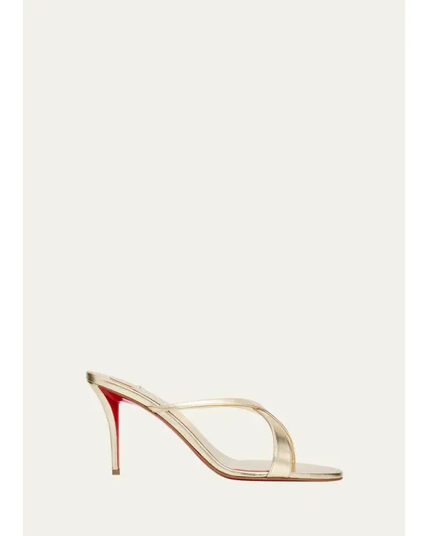 CHRISTIAN LOUBOUTIN 80mm Mulazee Metallic Leather Sandals