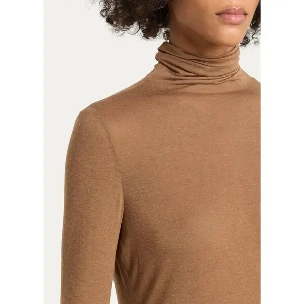 Lafayette 148 New York Elongated Viscose-cashmere Jersey Turtleneck