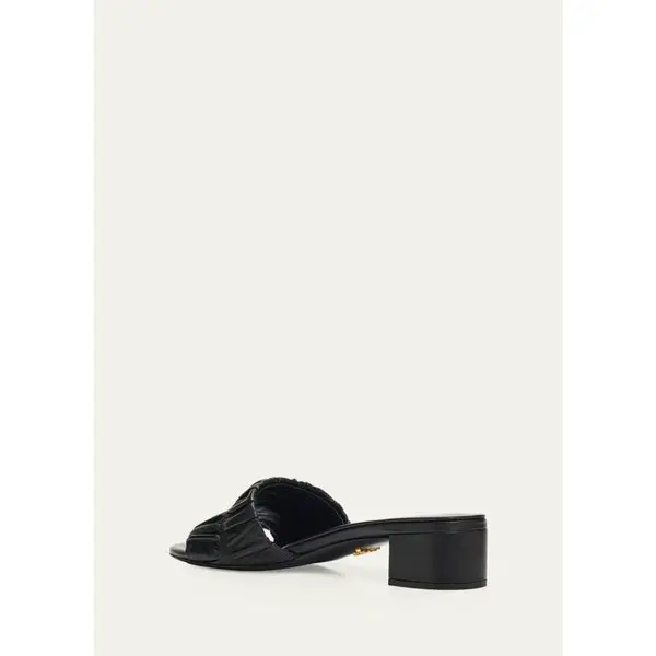 Prada 35mm Matelasse Nappa Leather Block-heel Sandals - Nero