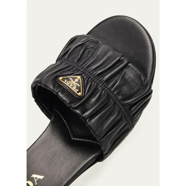 Prada 35mm Matelasse Nappa Leather Block-heel Sandals - Nero