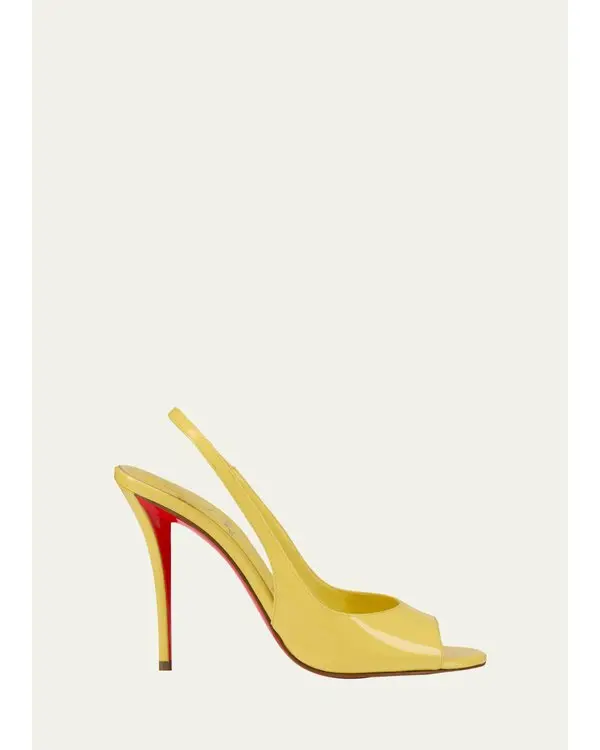 CHRISTIAN LOUBOUTIN 100mm Sofia Z Patent Leather Slingback Pumps - Vanilla
