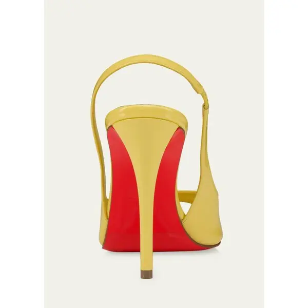 CHRISTIAN LOUBOUTIN 100mm Sofia Z Patent Leather Slingback Pumps - Vanilla
