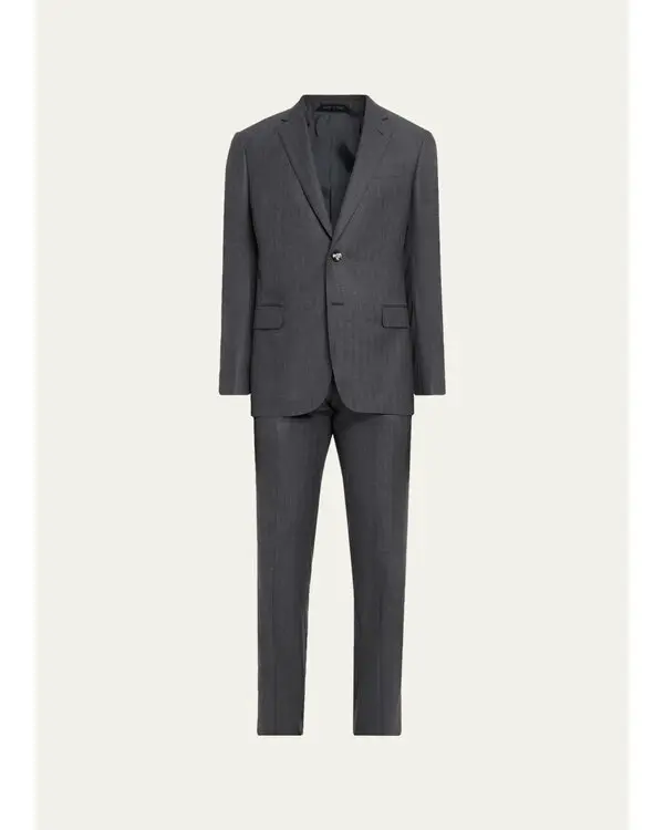 Giorgio Armani Wool Herringbone Single-breasted Suit