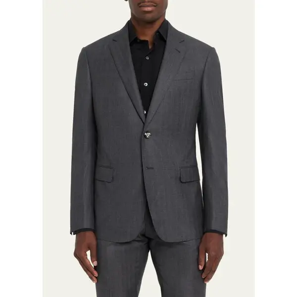 Giorgio Armani Wool Herringbone Single-breasted Suit