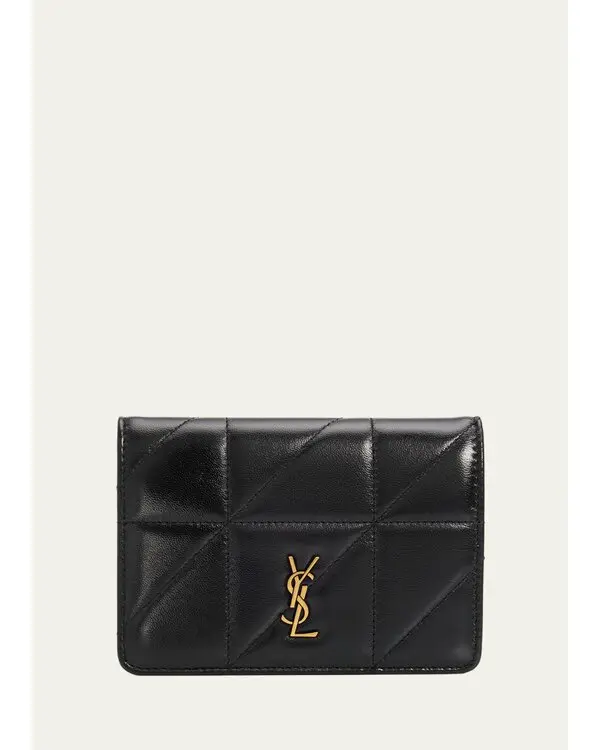 Saint Laurent Quilted Leather Passport Case - Noir