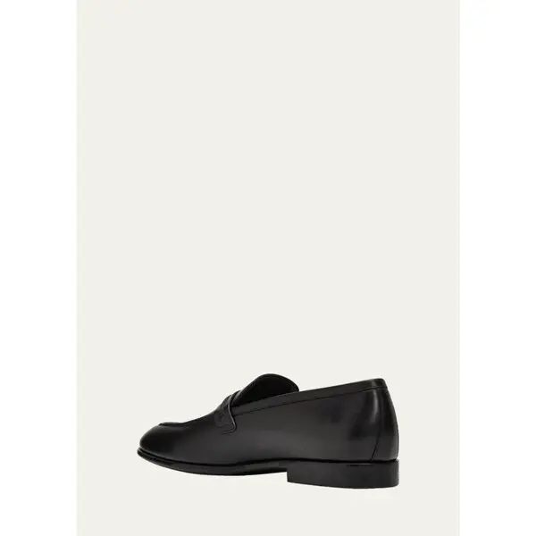 FERRAGAMO Terence Calfskin Gancini Saddle-strap Loafers - Nero
