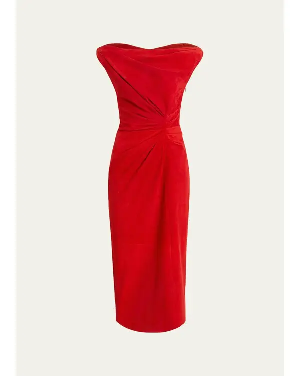 Proenza Schouler Kaelin Off-the-shoulder Suede Mini Dress - Red