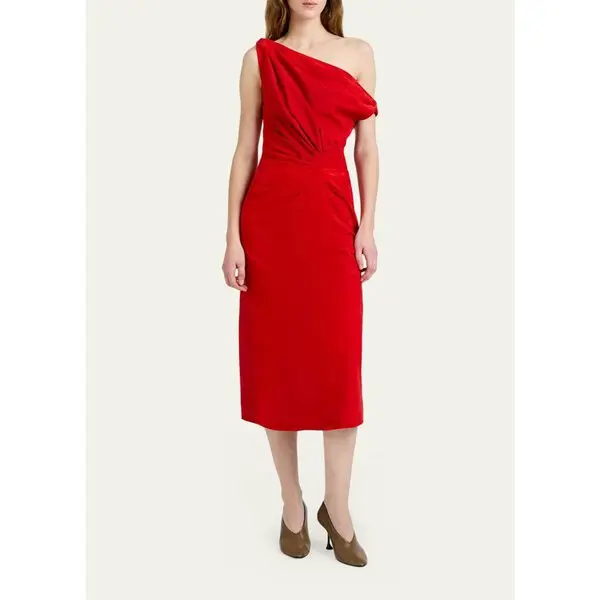 Proenza Schouler Kaelin Off-the-shoulder Suede Mini Dress - Red