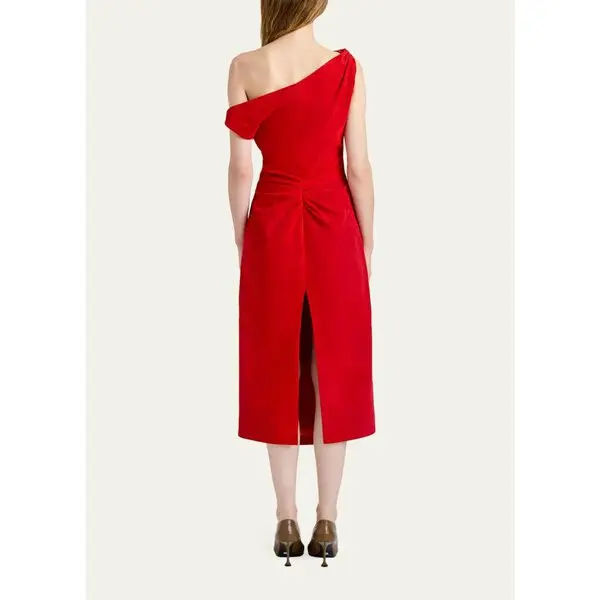 Proenza Schouler Kaelin Off-the-shoulder Suede Mini Dress - Red