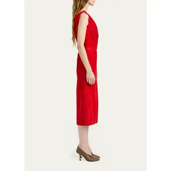 Proenza Schouler Kaelin Off-the-shoulder Suede Mini Dress - Red