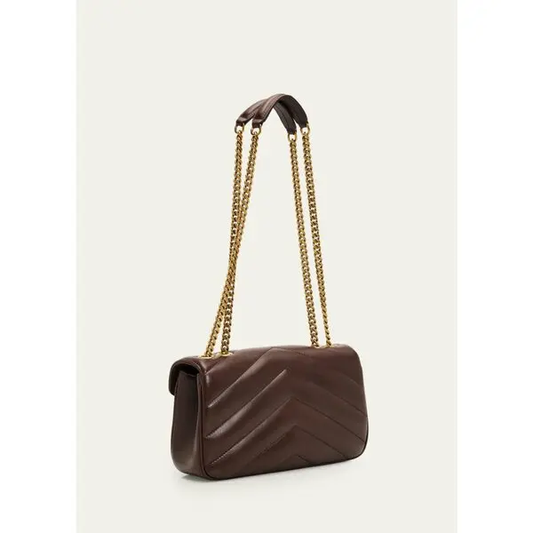 Saint Laurent Loulou Small Quilted Leather Chain Shoulder Bag - Deep Hickory