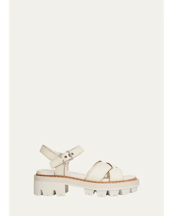 Prada 55mm Leather Platform Sandals - Talco