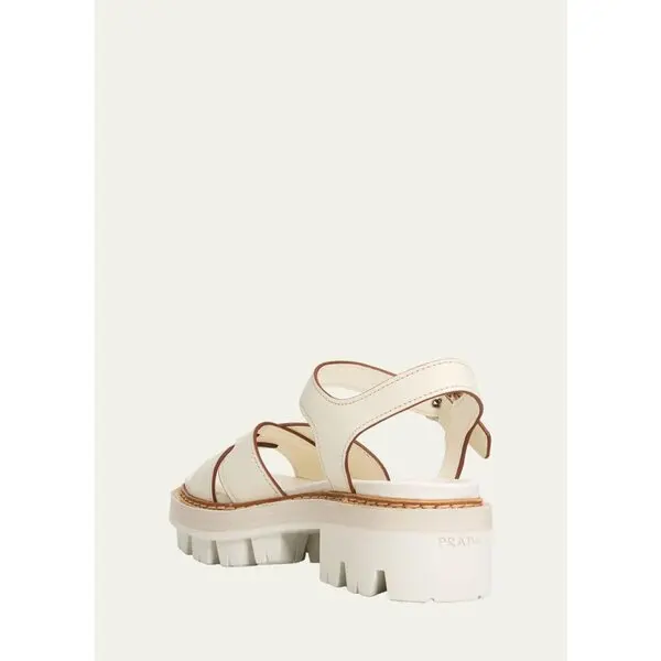 Prada 55mm Leather Platform Sandals - Talco