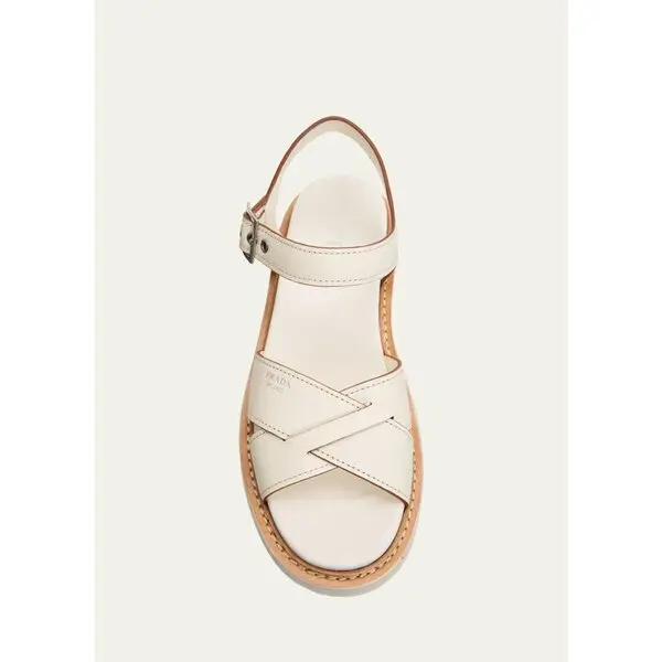 Prada 55mm Leather Platform Sandals - Talco