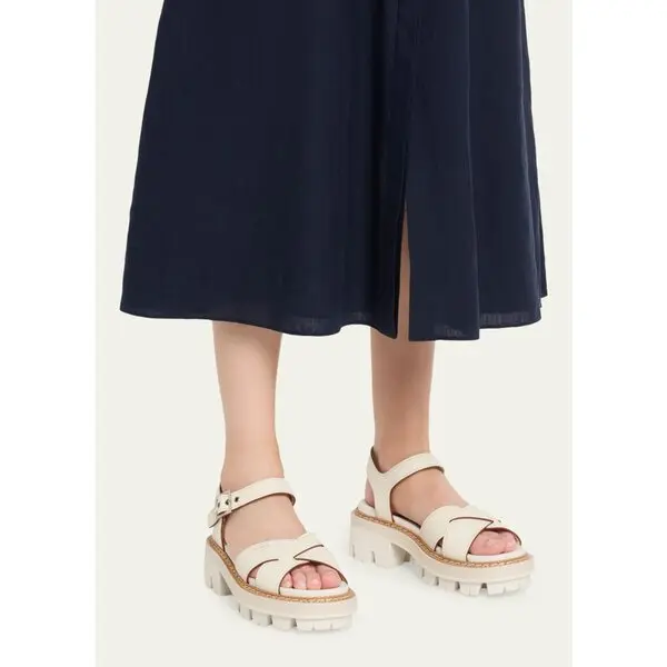 Prada 55mm Leather Platform Sandals - Talco