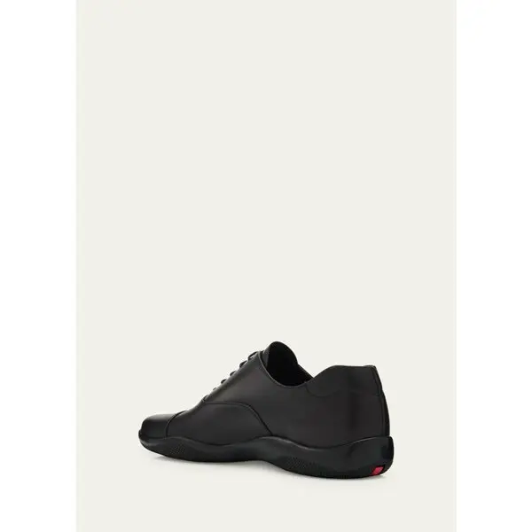 Prada Toblach Leather Cap-toe Derby Shoes