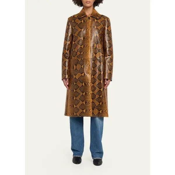 Proenza Schouler Leticia Python-printed Leather Coat