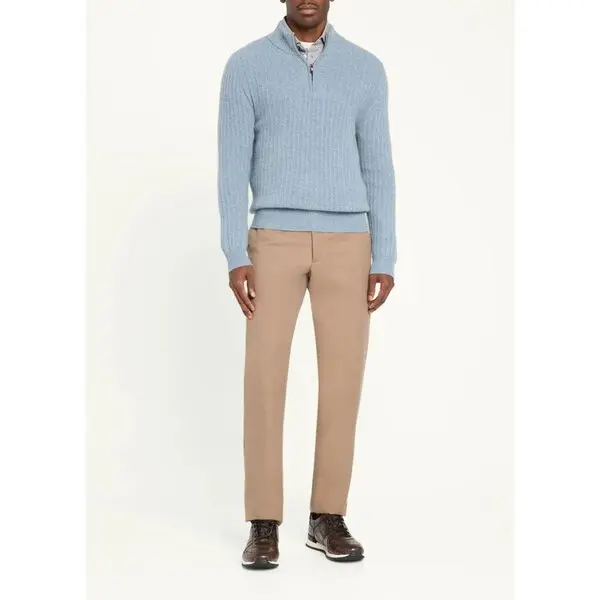 MAURIZIO BALDASSARI Canova Cotton Rib-knit Half-zip Sweater