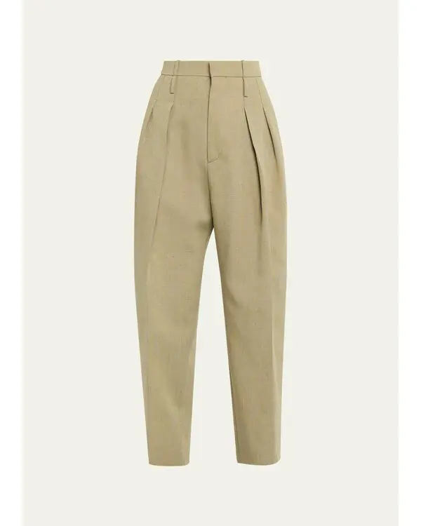 Bottega Veneta Double-pleated Wool Straight-leg Trousers
