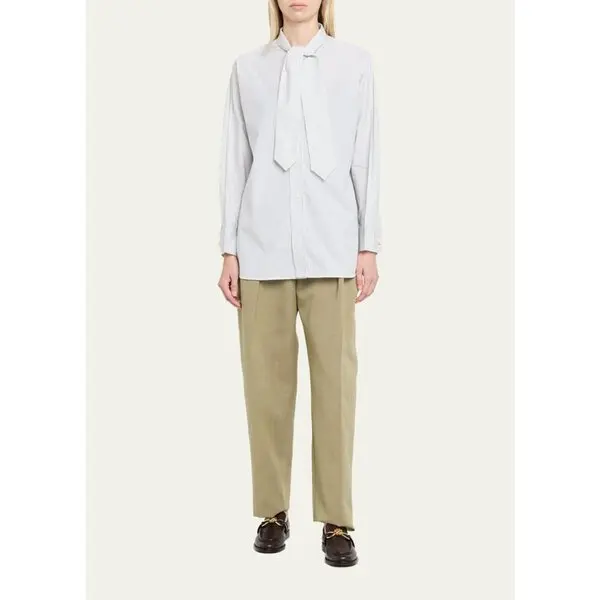 Bottega Veneta Double-pleated Wool Straight-leg Trousers