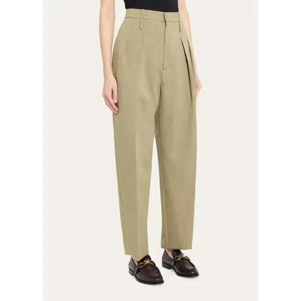 Bottega Veneta Double-pleated Wool Straight-leg Trousers