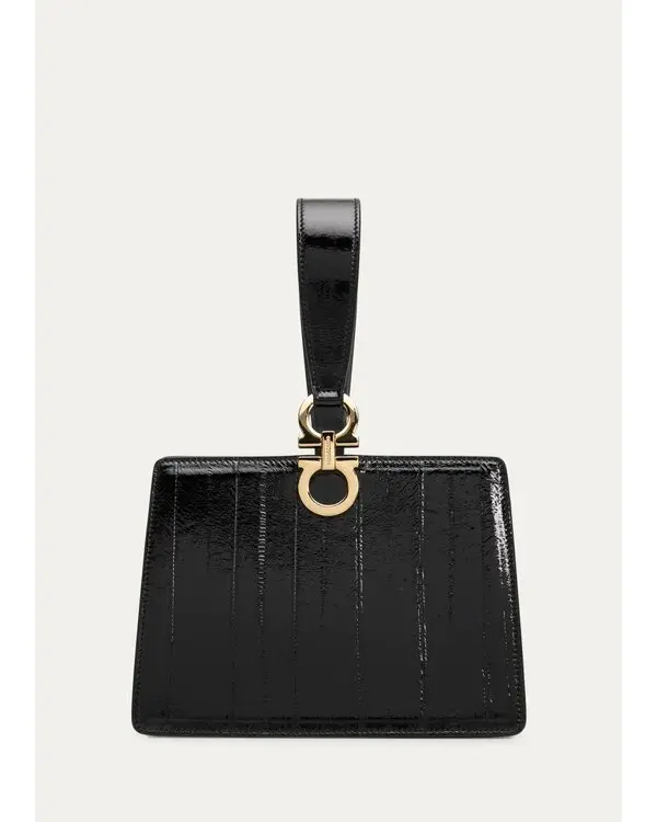 FERRAGAMO Mini Eel Leather Clutch