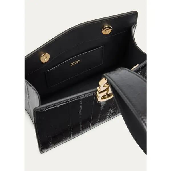 FERRAGAMO Mini Eel Leather Clutch