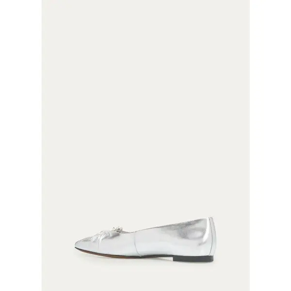 Vince Dany Ruched Leather Ballet Flats
