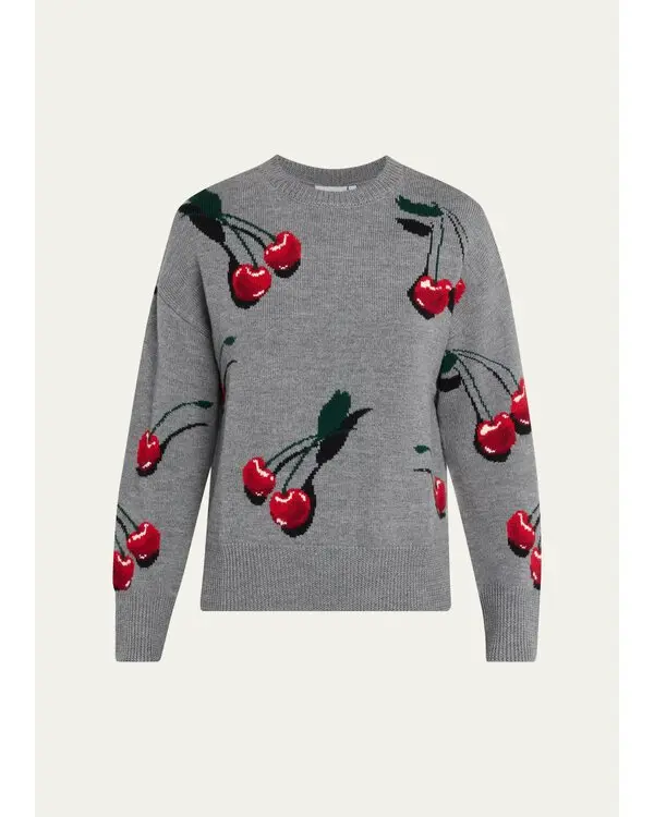 Monse Multi Cherry Wool Crewneck Sweater