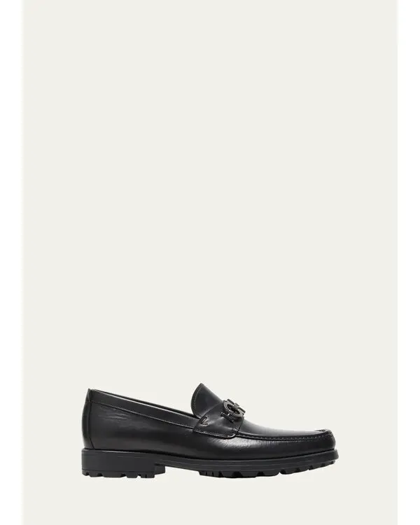 FERRAGAMO David Leather Lug-sole Loafers