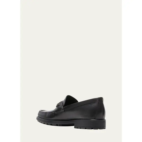 FERRAGAMO David Leather Lug-sole Loafers