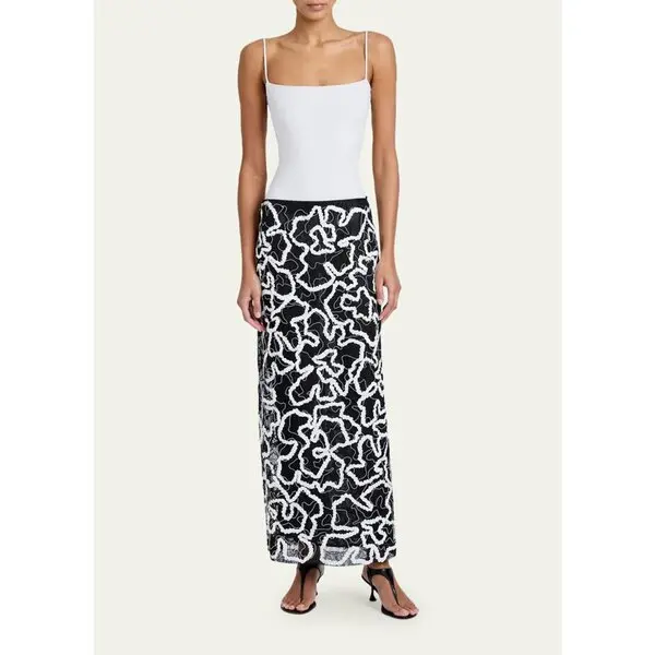 Proenza Schouler Maite Embroidered Column Maxi Skirt