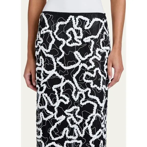 Proenza Schouler Maite Embroidered Column Maxi Skirt