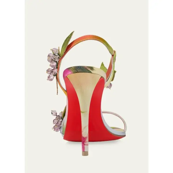 CHRISTIAN LOUBOUTIN 100mm Rosa Fruit Embellished Satin Sandals