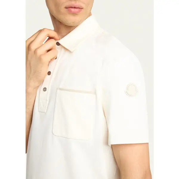 Moncler Short-sleeve Cotton Pique Polo Shirt