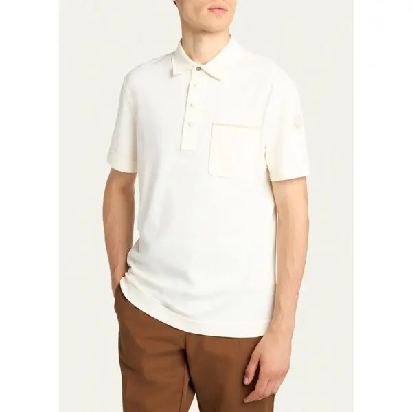 Moncler Short-sleeve Cotton Pique Polo Shirt
