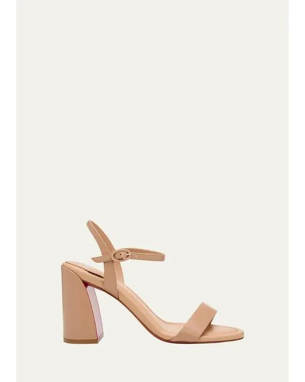 CHRISTIAN LOUBOUTIN 85mm Miss Jane Leather Sandals - Blush