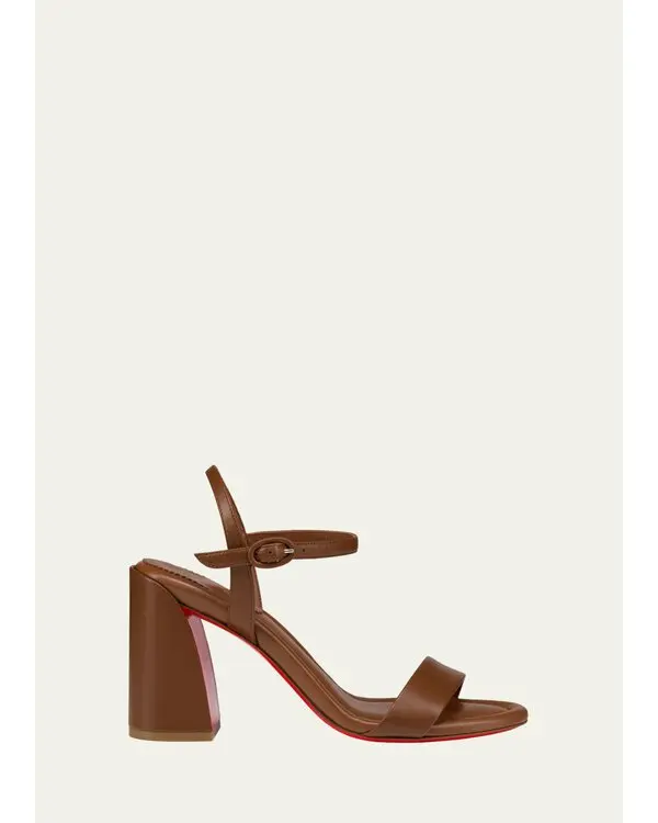 CHRISTIAN LOUBOUTIN 85mm Miss Jane Leather Sandals - Cuoio