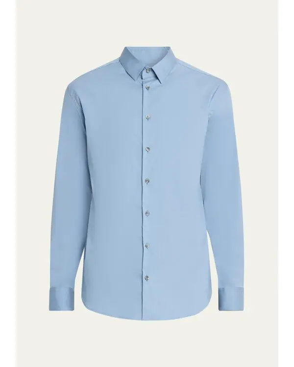 Giorgio Armani Cotton-blend Poplin Button-front Shirt